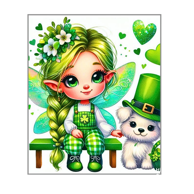 St. Patrick's Day Fairy Clipart Bundle I St. Patrick's Day Fairies Pngs ...