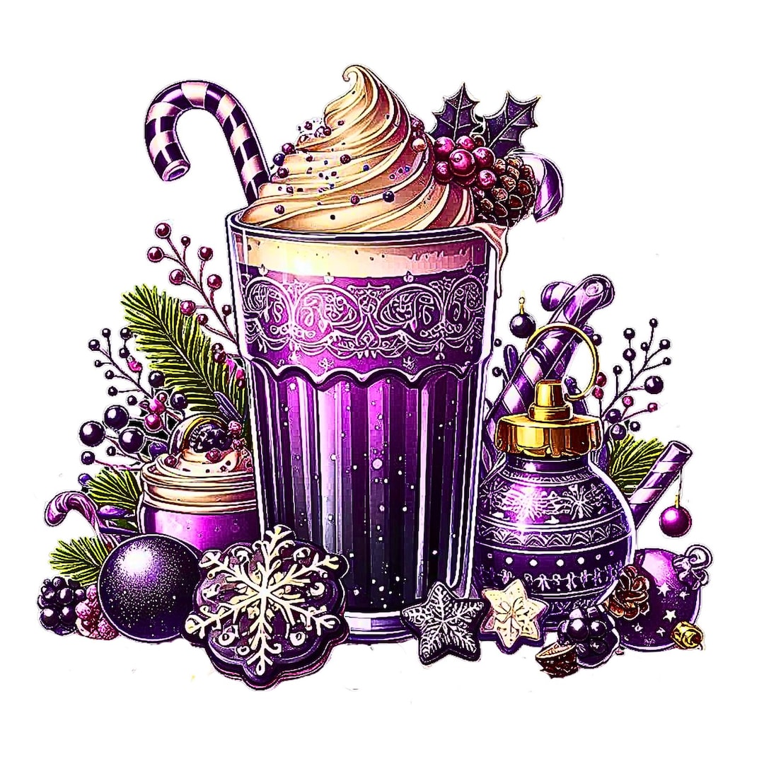 Watercolor Christmas Drinks Clipart Bundle Holiday Beverage ...