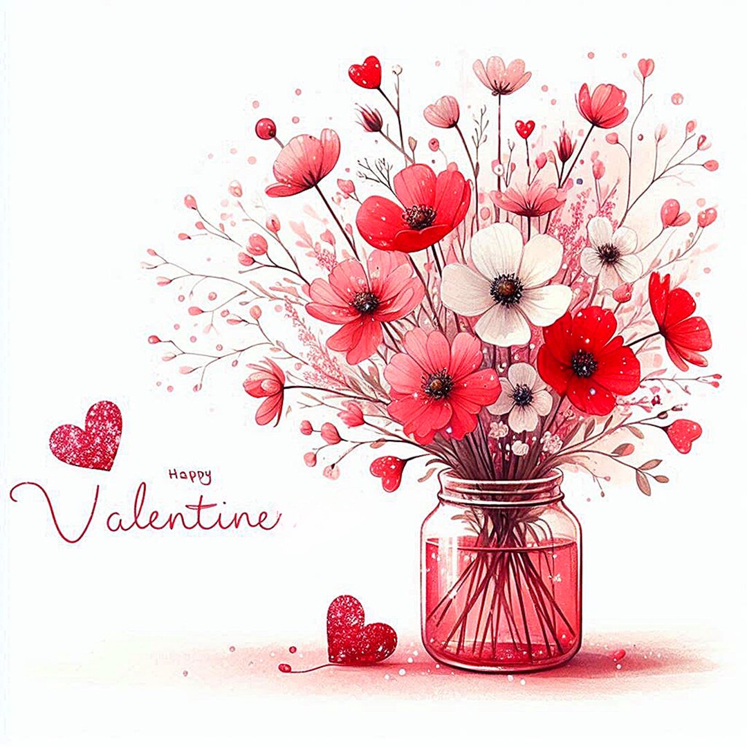 Valentine Flower Bouquet Clipart Bundle I Valentines Day Clipart PNG ...