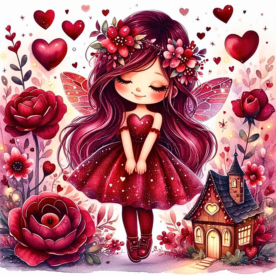 Valentine Fairy Clipart I Fairy Valentine PNG Images I Valentine Decor ...