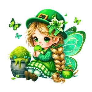St. Patrick's Day Fairy Clipart Bundle I St. Patrick's Day Fairies Pngs ...
