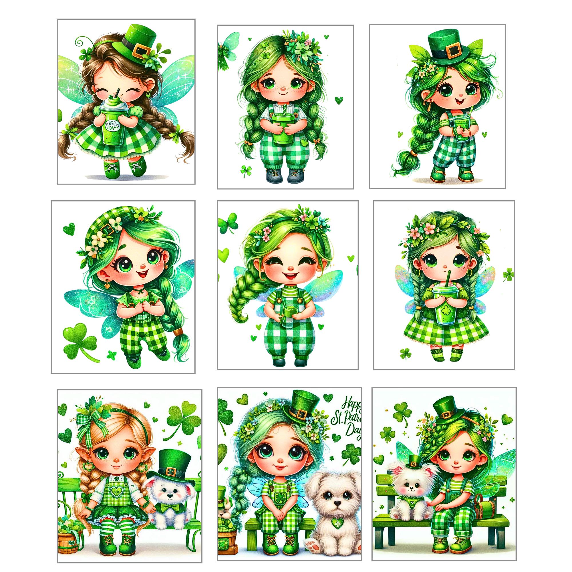 St. Patrick's Day Fairy Clipart Bundle I St. Patrick's Day Fairies Pngs ...