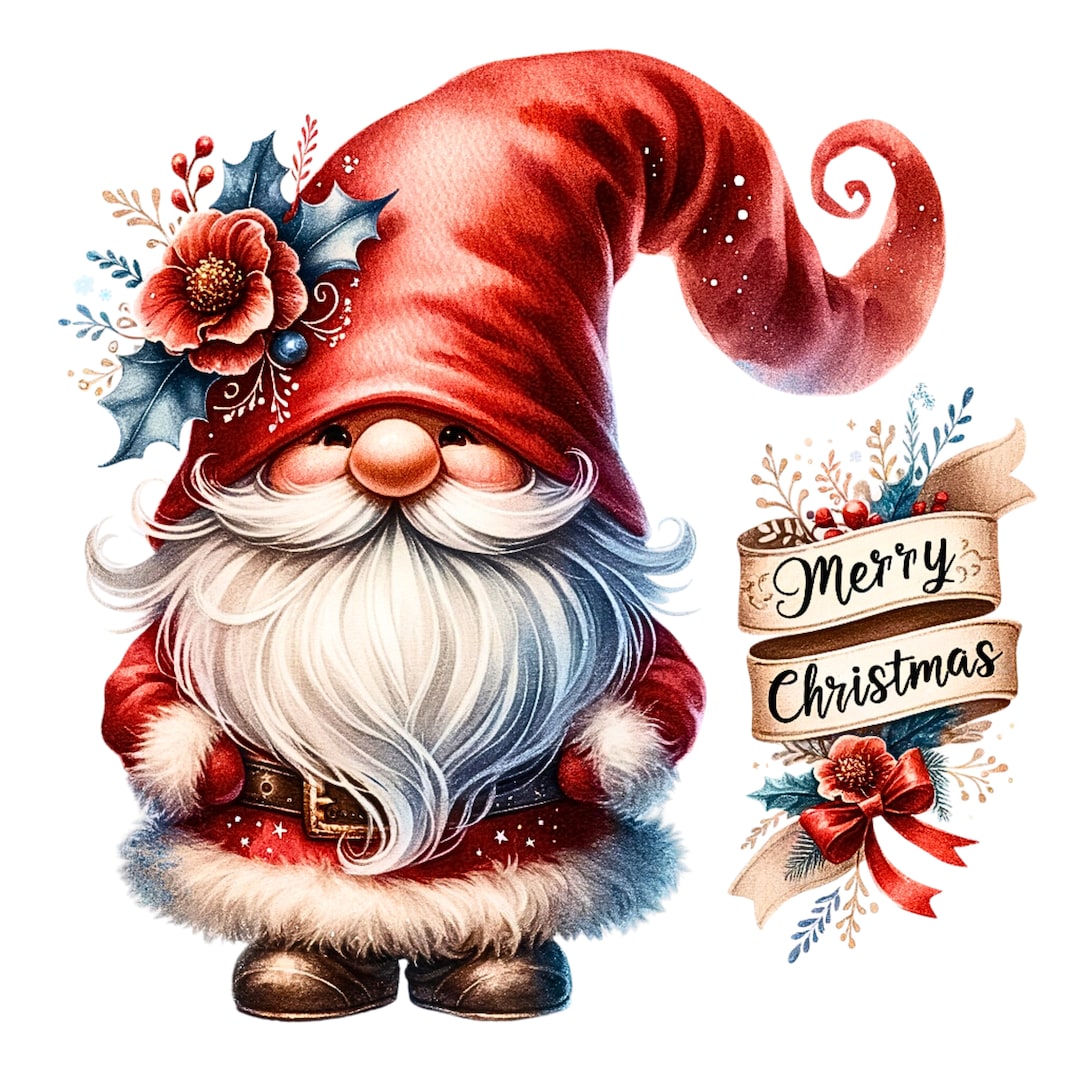 Christmas Gnome PNG Clipart Cute Holiday Gnome Illustration Winter ...