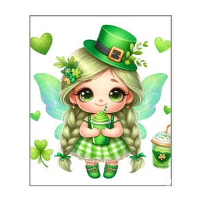 St. Patrick's Day Fairy Clipart Bundle I St. Patrick's Day Fairies Pngs ...