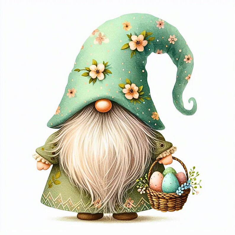 Cute Easter Gnome Clipart Bundle I Easter Clipart PNG Digital Download ...