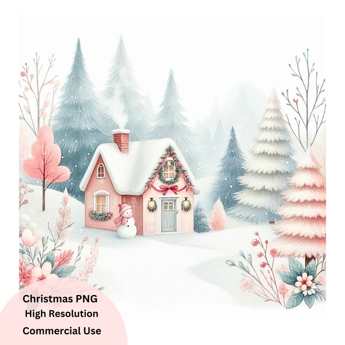 Watercolor Christmas Clipart PNG Cozy Winterland I Children's Winter ...