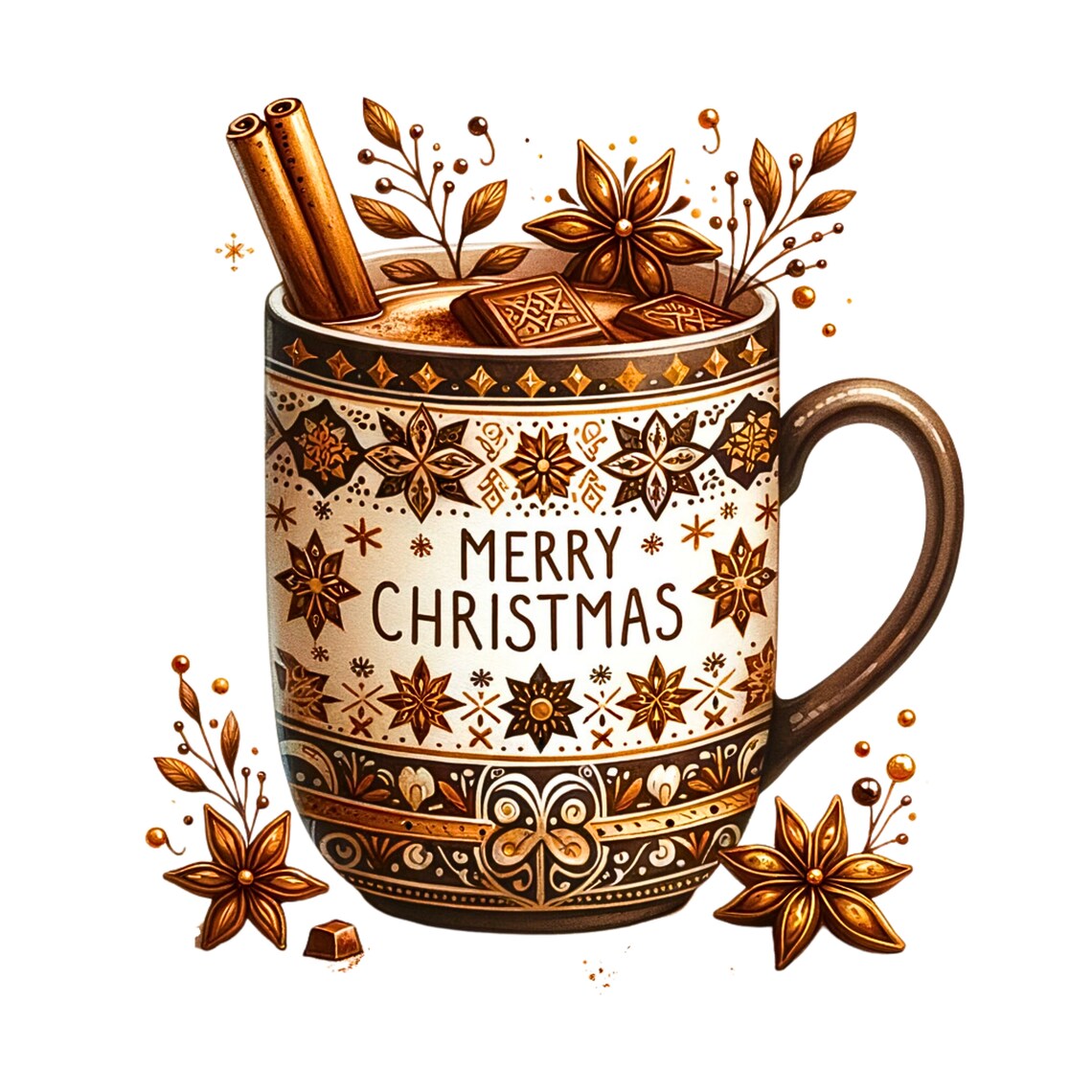 Christmas Mugs Clipart PNG Bundle 3 Festive Holiday Mug Designs Cozy ...
