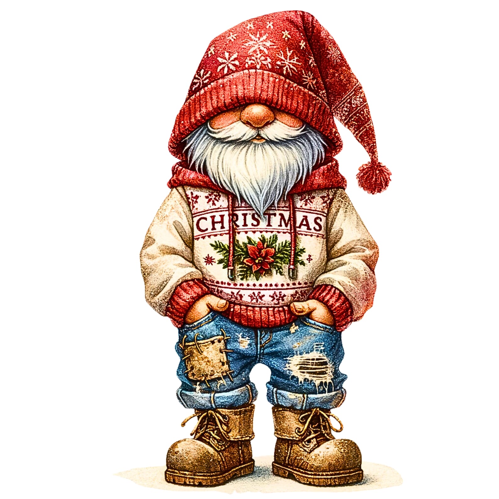 Winter Christmas Gnome PNG Cozy Holiday Gnome Clipart Whimsical Festive ...