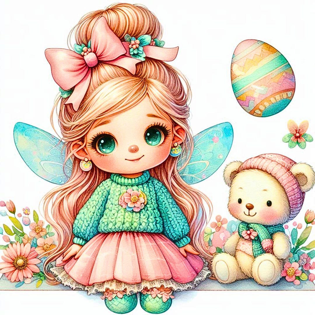 Easter Fairy Clipart Bundle I Cute Fairies Easter Pngs I Paper Crafts ...