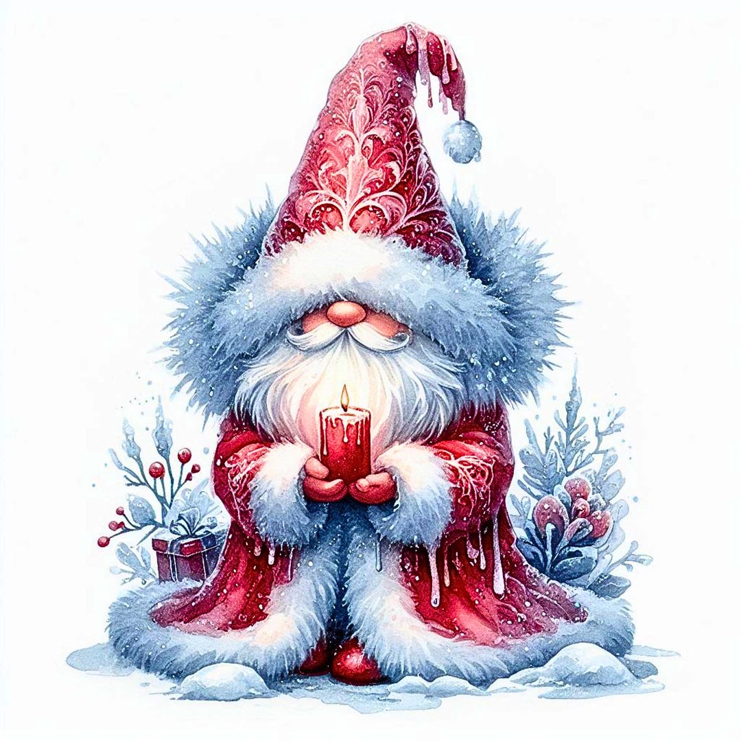 Watercolor Christmas Gnomes Clipart Set Cute Gnomes Traditional ...