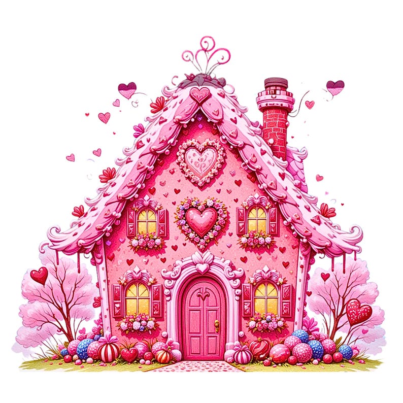Valentine Houses Clipart Set I Cute Houses Clipart I Happy Valentine I ...