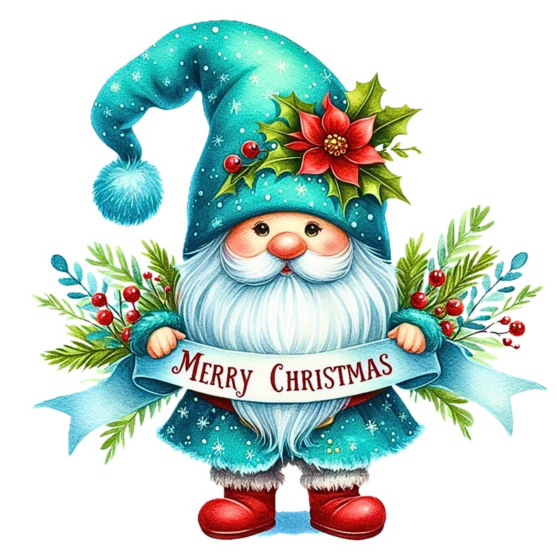 Christmas Gnome PNG Bundle Cute Turquoise Holiday Gnomes Christmas ...