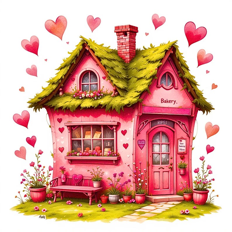 Valentine Houses Clipart Set I Cute Houses Clipart I Happy Valentine I ...