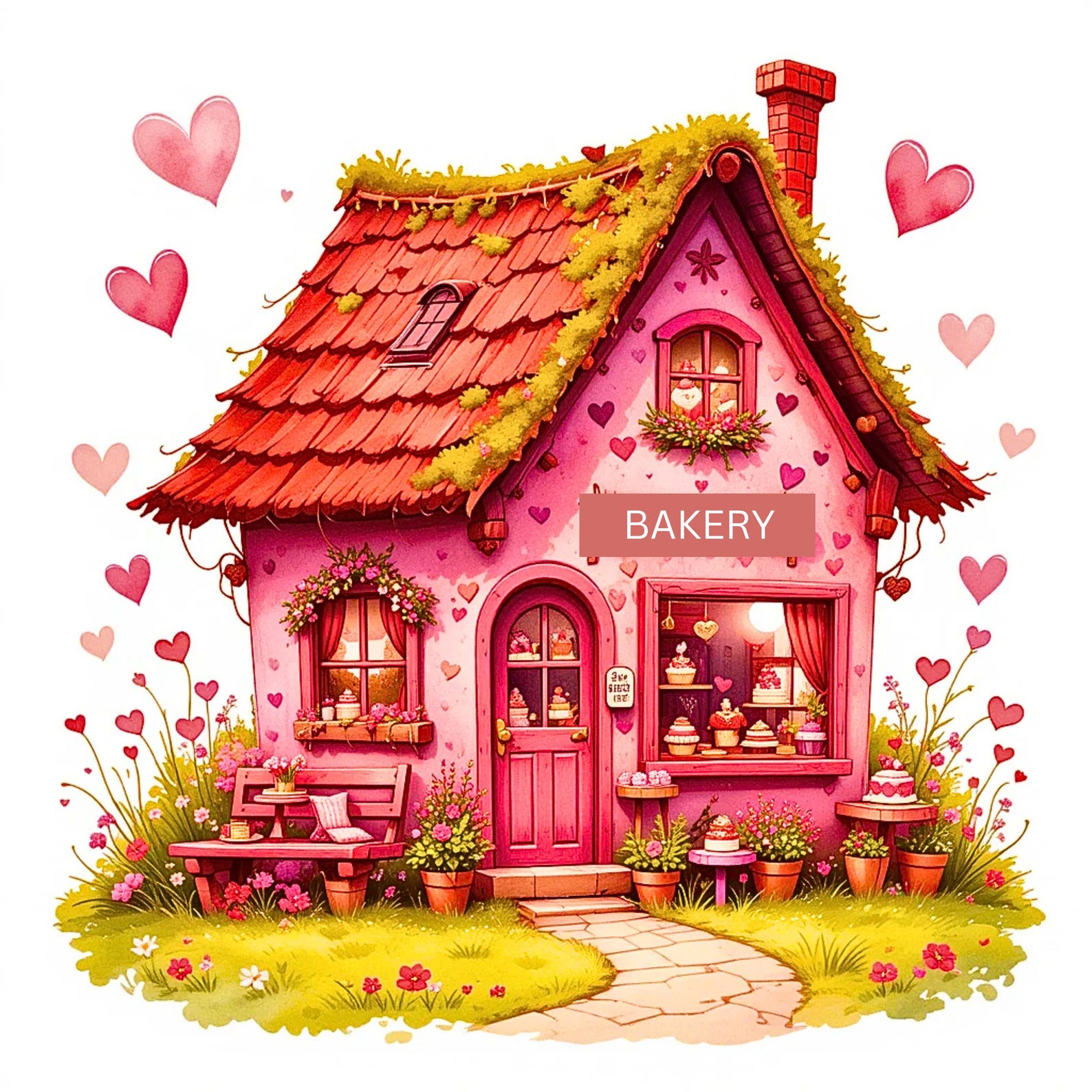 Valentine Houses Clipart Set I Cute Houses Clipart I Happy Valentine I ...