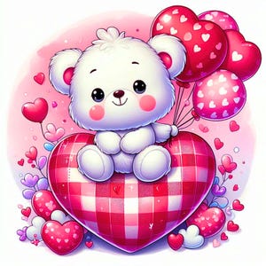 Valentine Cute Teddy Bear Clipart Valentine's Day Love Bears PNG Bundle ...