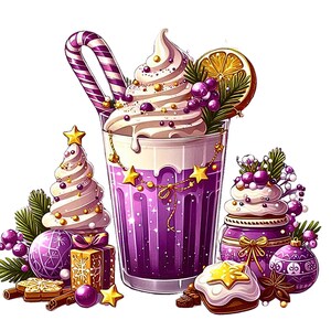 Watercolor Christmas Drinks Clipart Bundle Holiday Beverage ...