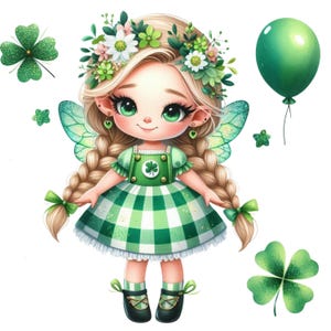 St. Patrick's Day Fairy Clipart Bundle I St. Patrick's Day Fairies Pngs ...