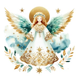 Christmas Angel Watercolor Clipart PNG Bundle I Card Making I Holiday ...