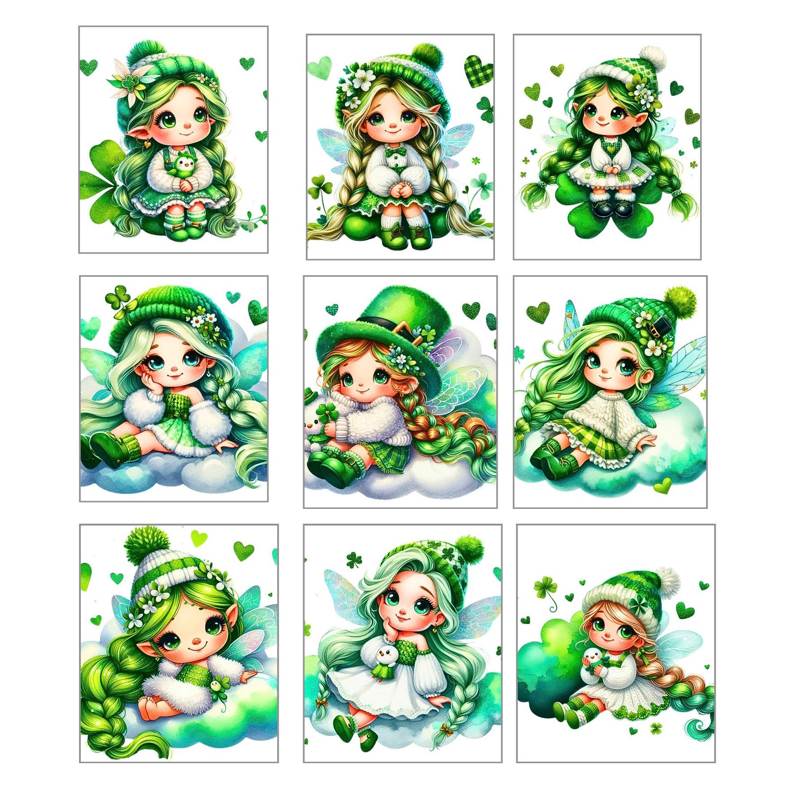 St. Patrick's Day Fairy Clipart Bundle I St. Patrick's Day Fairies Pngs ...