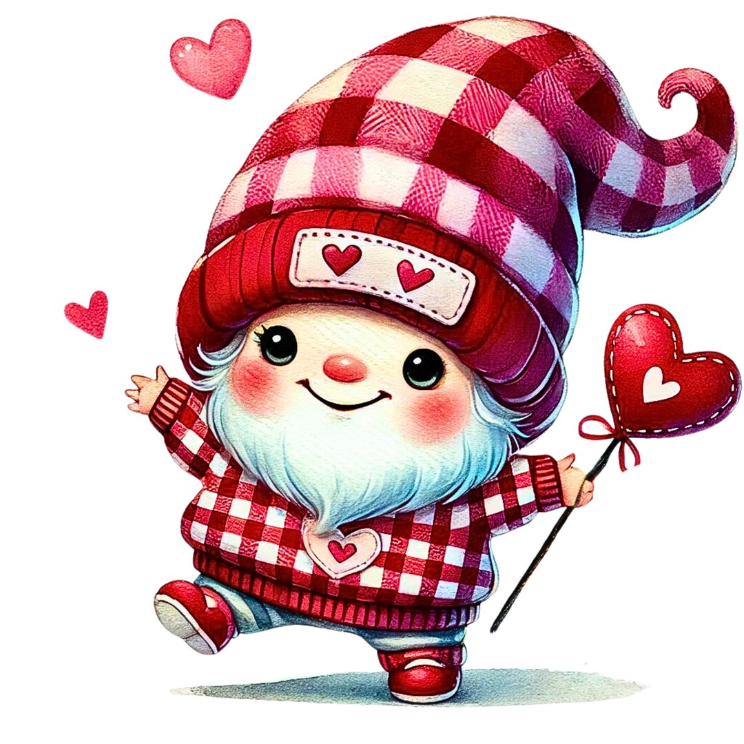 Valentines Day Gnome Clipart PNG Bundle I High-quality Valentine Cute ...