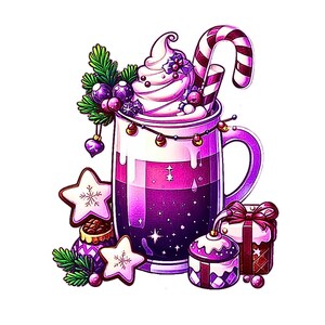 Watercolor Christmas Drinks Clipart Bundle Holiday Beverage ...