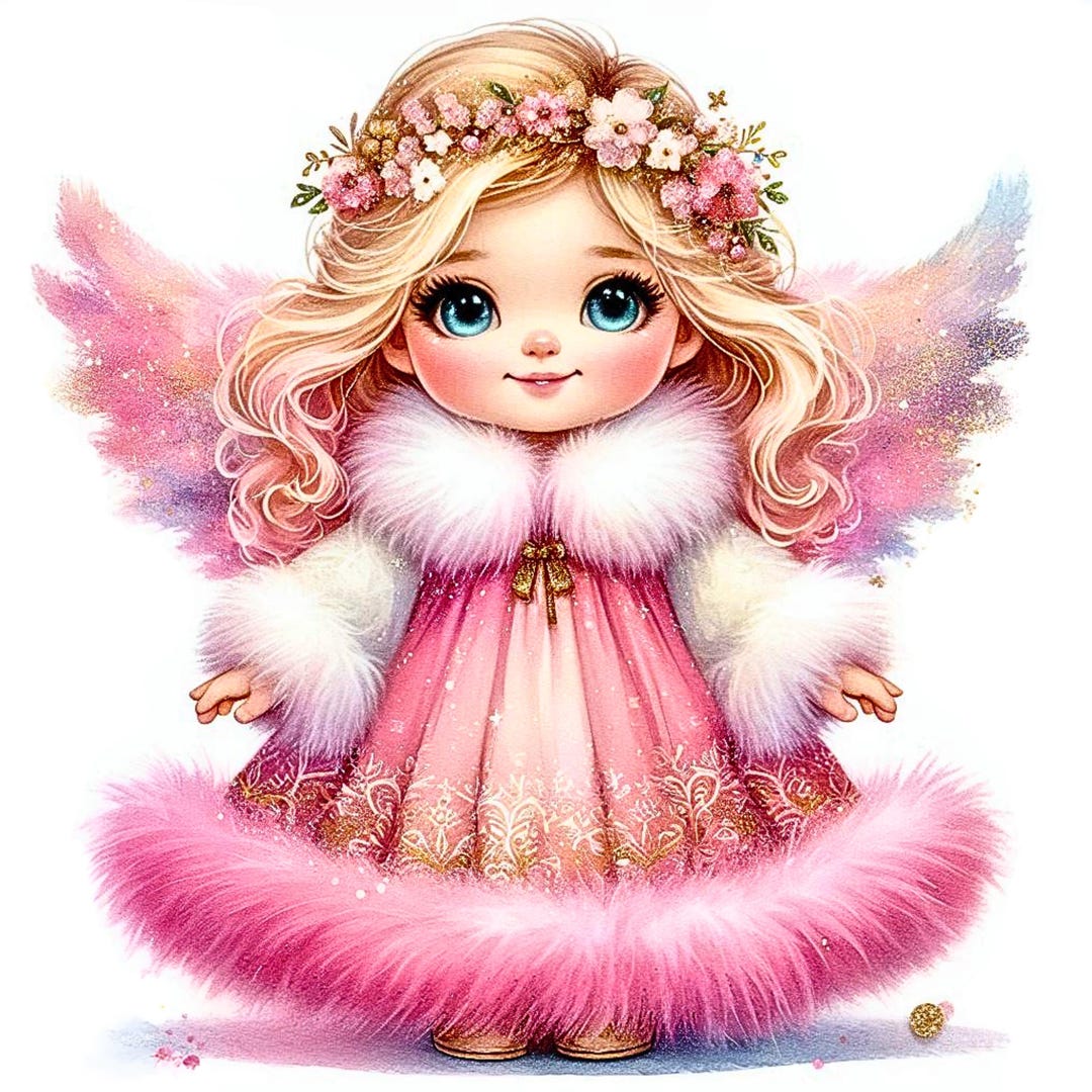 Festive Watercolor Angels Clipart Collection I Angel Clipart I Cute ...
