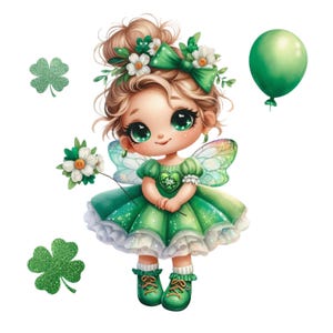 St. Patrick's Day Fairy Clipart Bundle I St. Patrick's Day Fairies Pngs ...