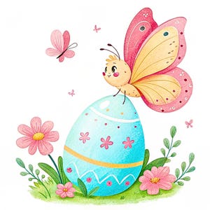 Easter Butterflies Clipart Bundle I Cute Easter Butterflies PNG I ...