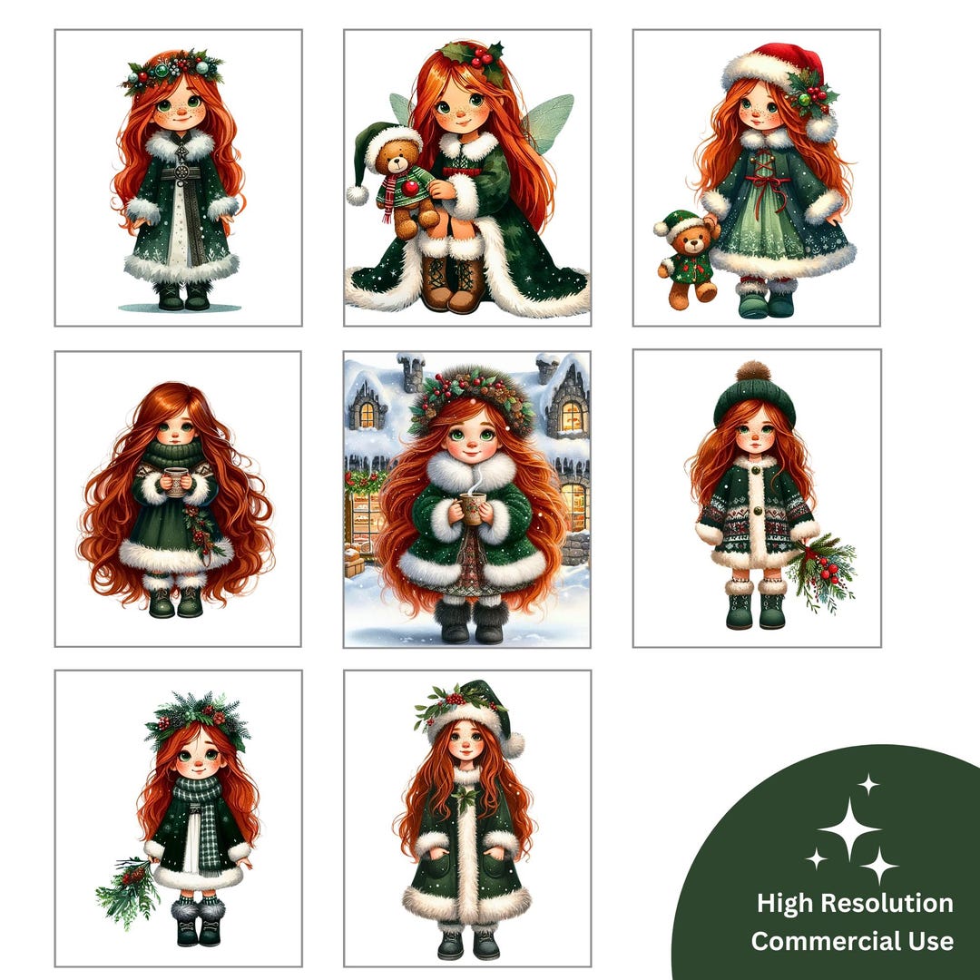Cute Christmas Clipart Bundle I Card Making I Holiday Crafts I Children ...