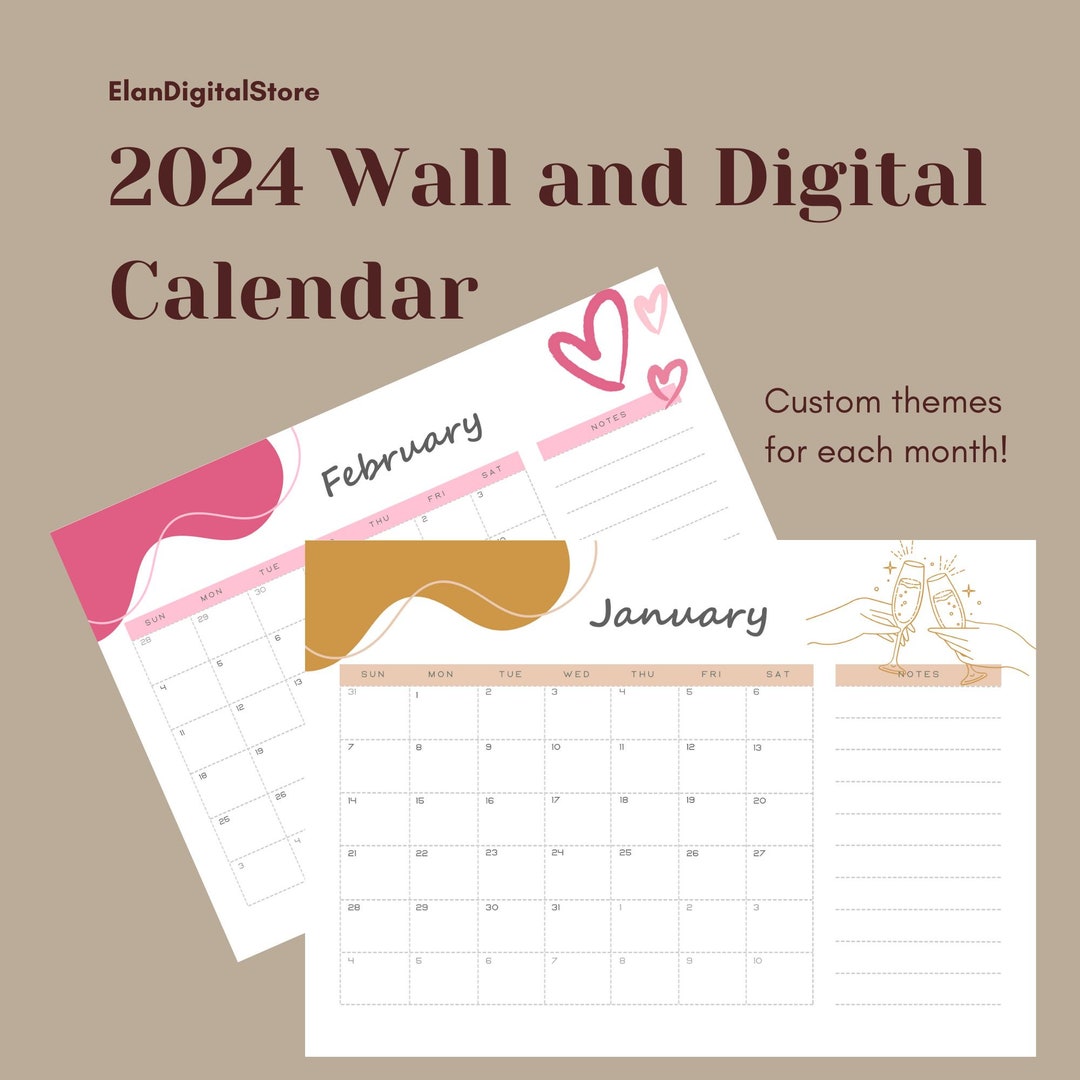 2024 Wall and Digital Calendar - Etsy