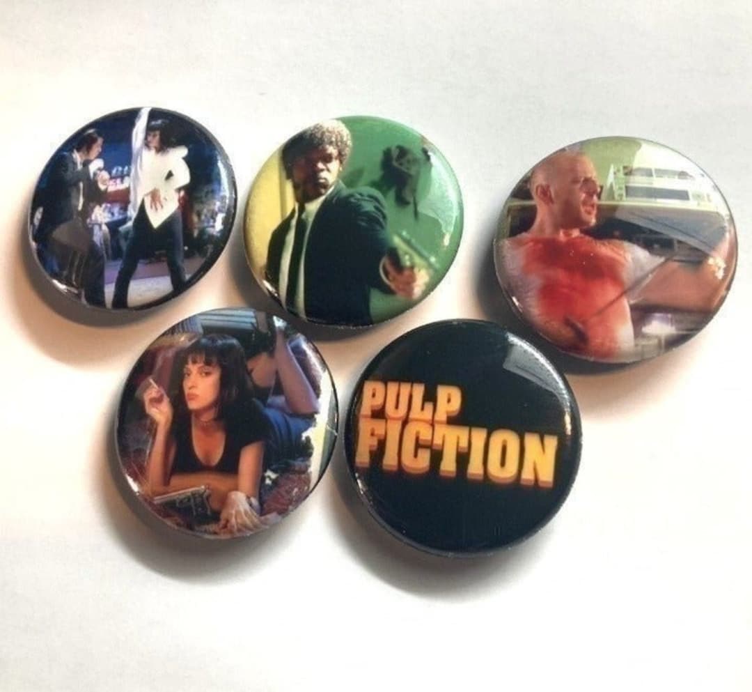 5 Pack Pulp Fiction Button Set - Etsy