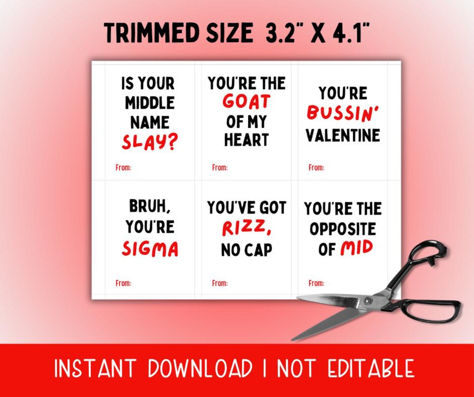 Slang Valentine Cards, Middle School Valentine's Day Cards, Tween Teen ...