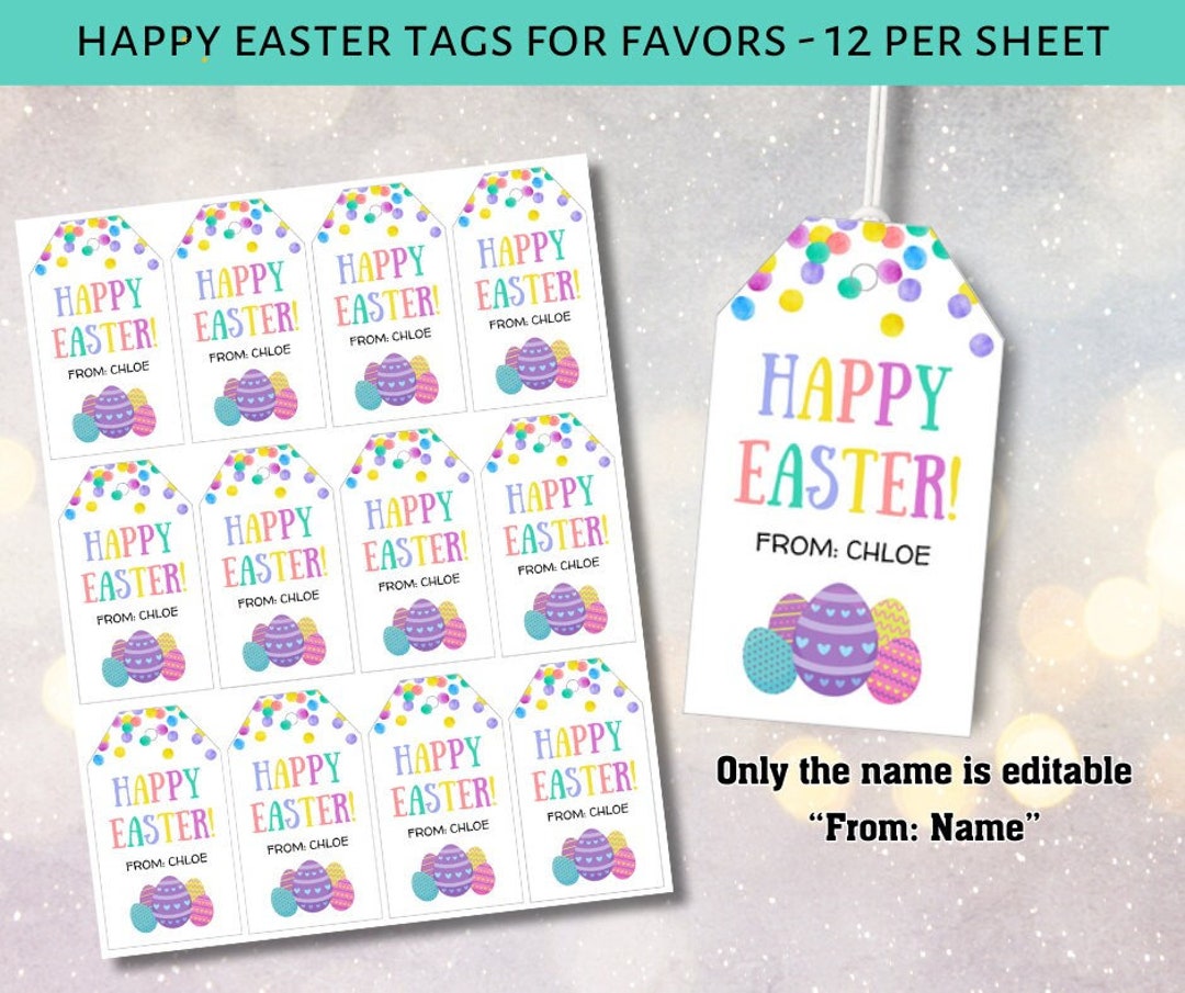 Happy Easter Tags | Thank You Tags | Party Favor Tags | Easter Gift ...