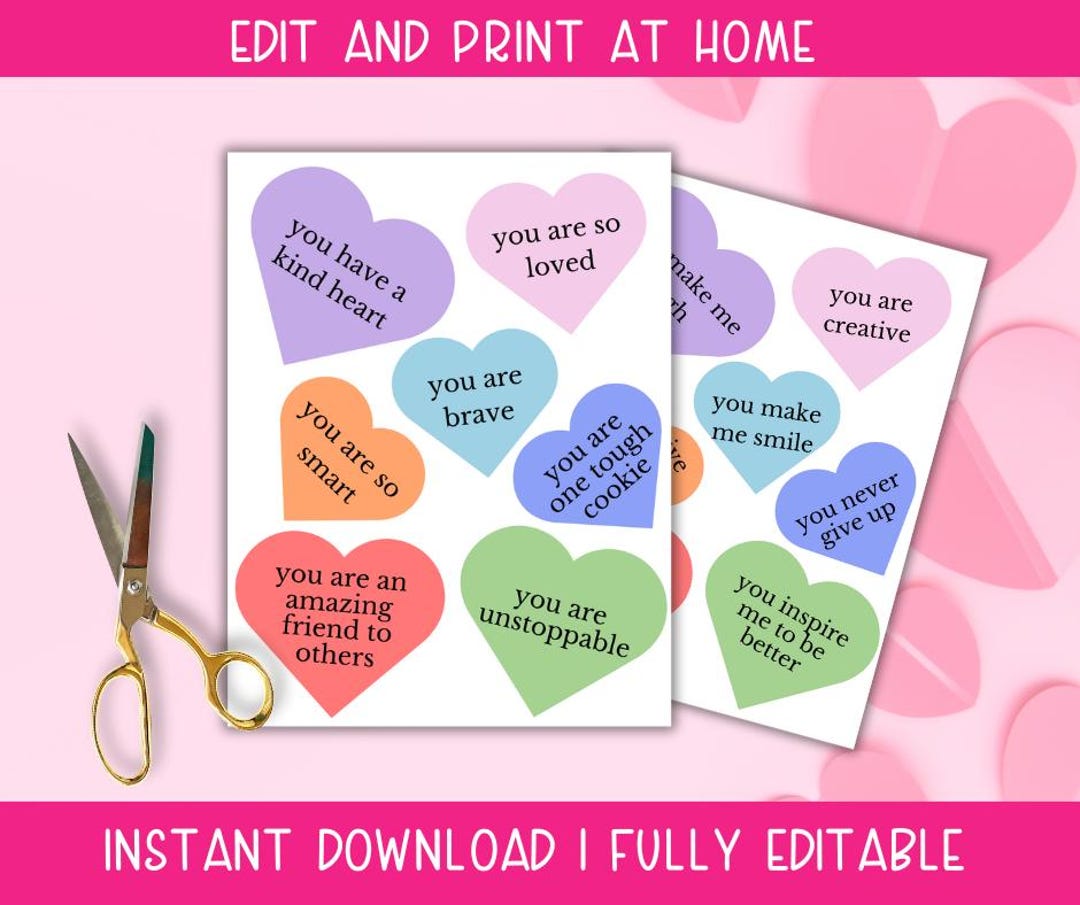 Valentine's Day Heart Attack Kit | Printable Love Notes (fully Editable ...