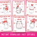Valentine's Day Cat Cards, Kids Valentine Printable, Class Valentines ...