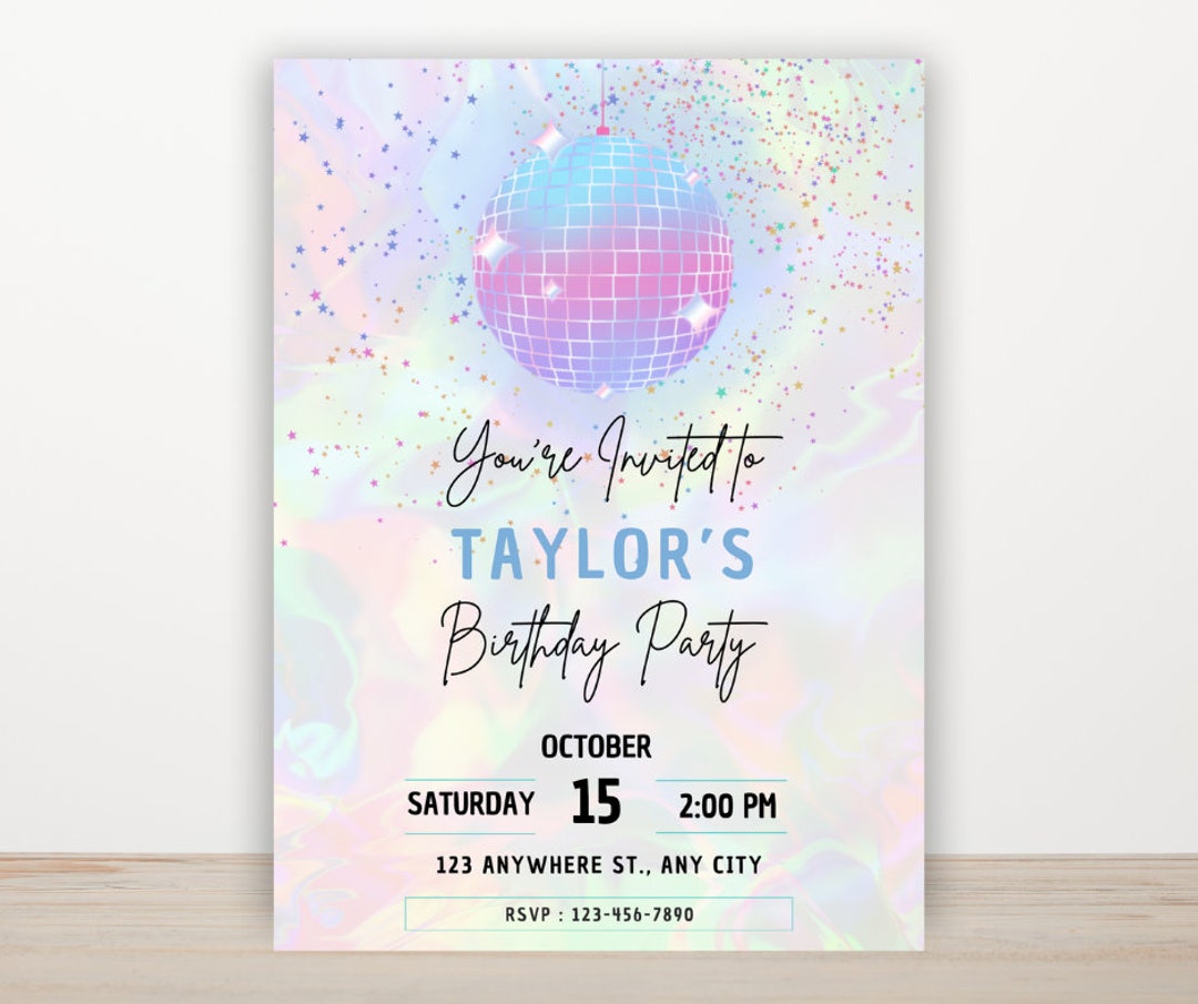 Swifty Birthday Party Invitation Digital Invitation Template - Etsy