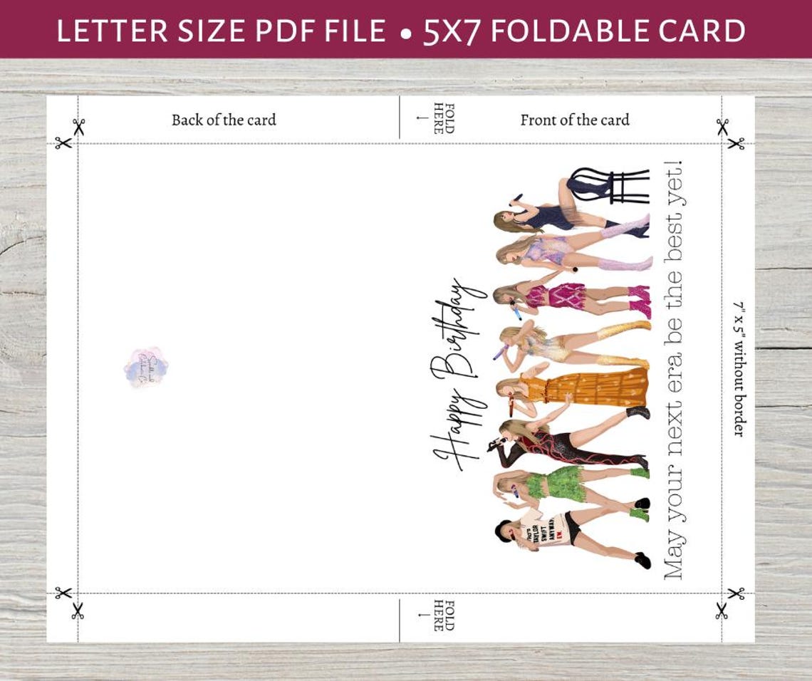 Printable Taylor Birthday Card | Best Era yet Card | Card for Birthday ...