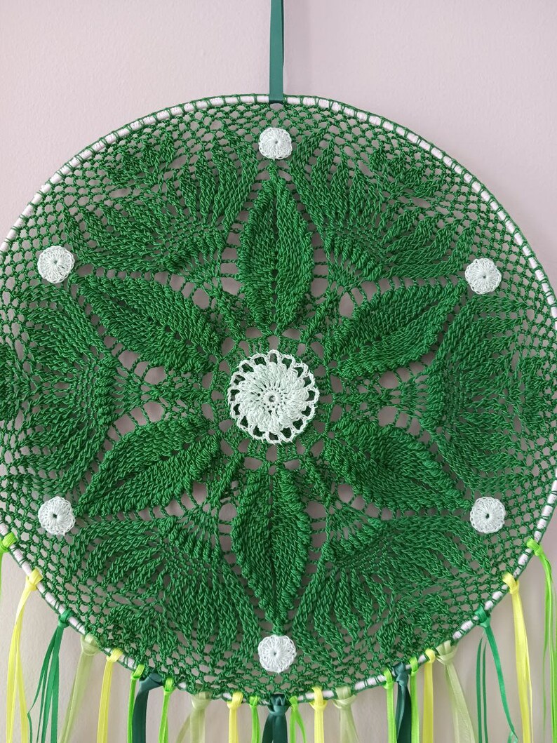 Mandala "dreamcatcher", Crochet Wall Hanging, Bright Rainbow, Crochet ...