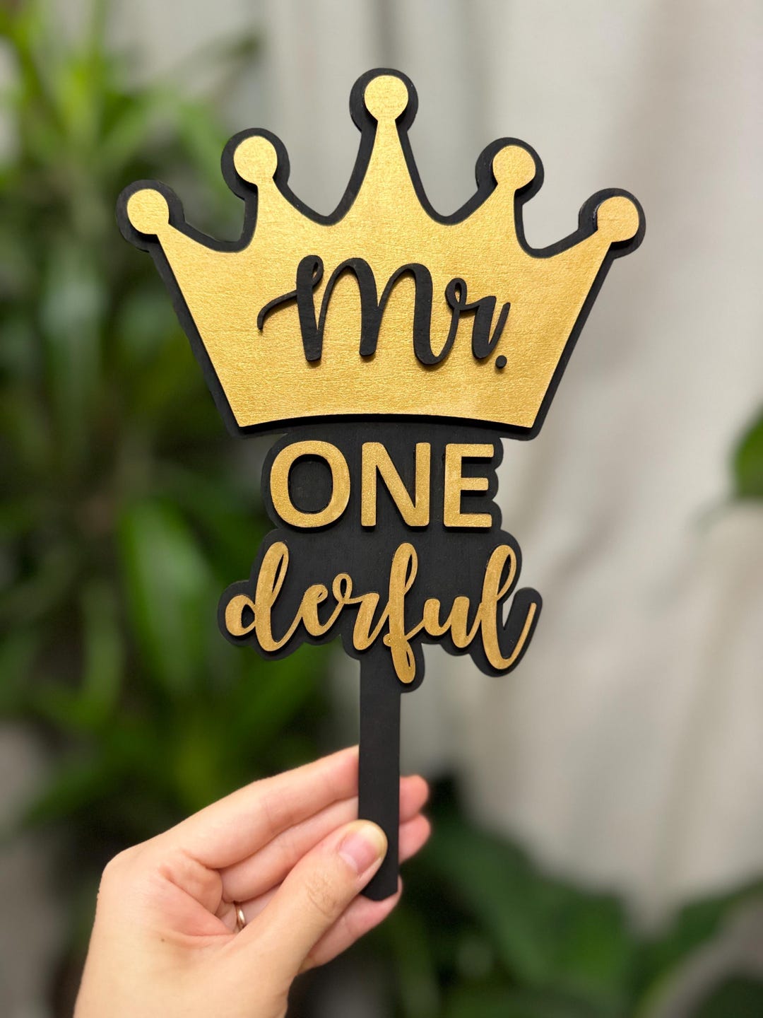 Mr. One Derful Wooden Sign Cake Topper Free Shipping - Etsy