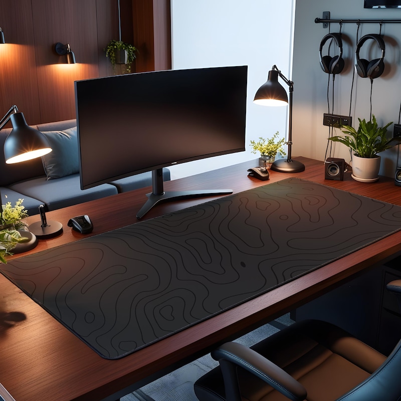 Large Black Rgb Gaming Mat - Etsy