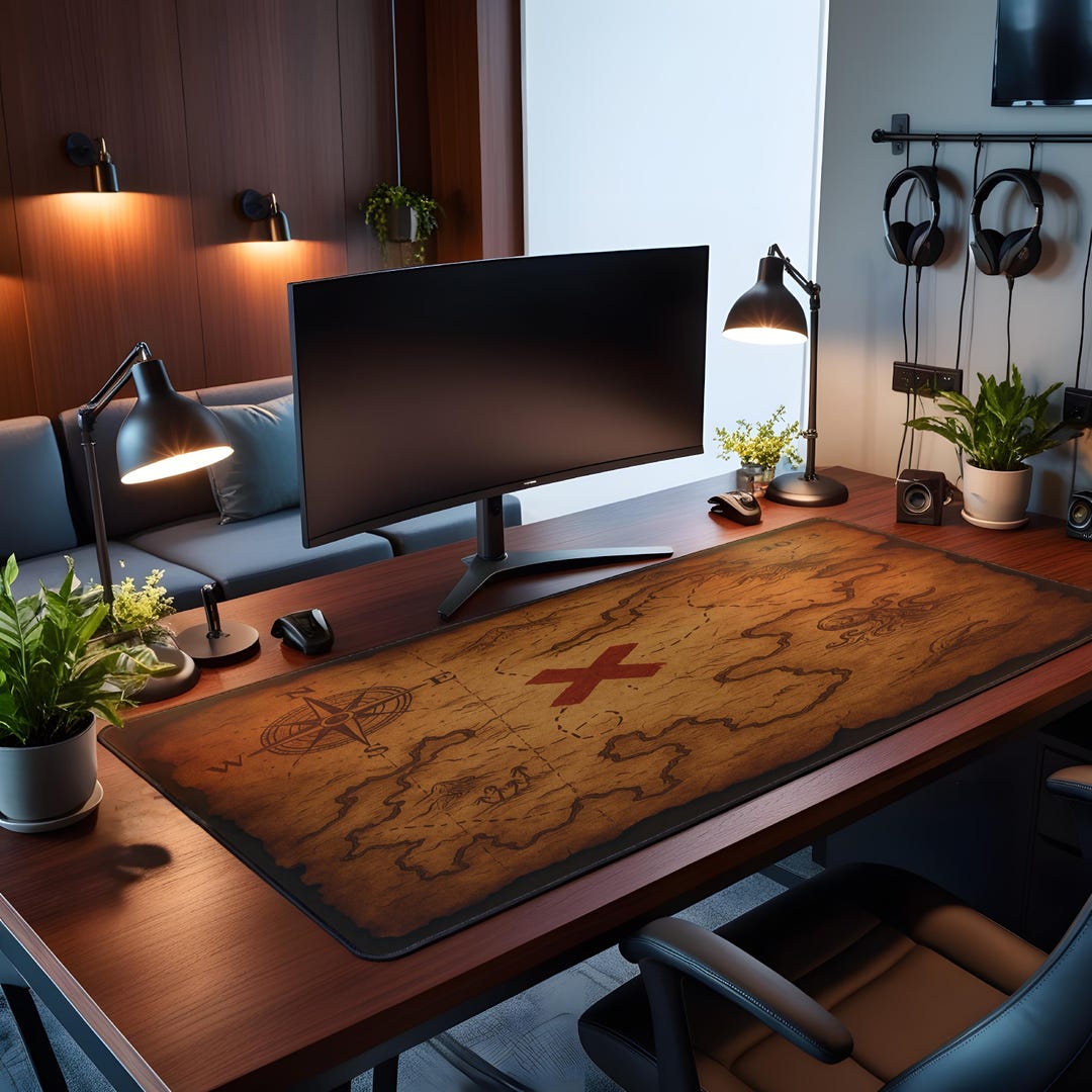 Pirate Map Desk Mat | D&D Dungeon Master Mouse Pad - Etsy