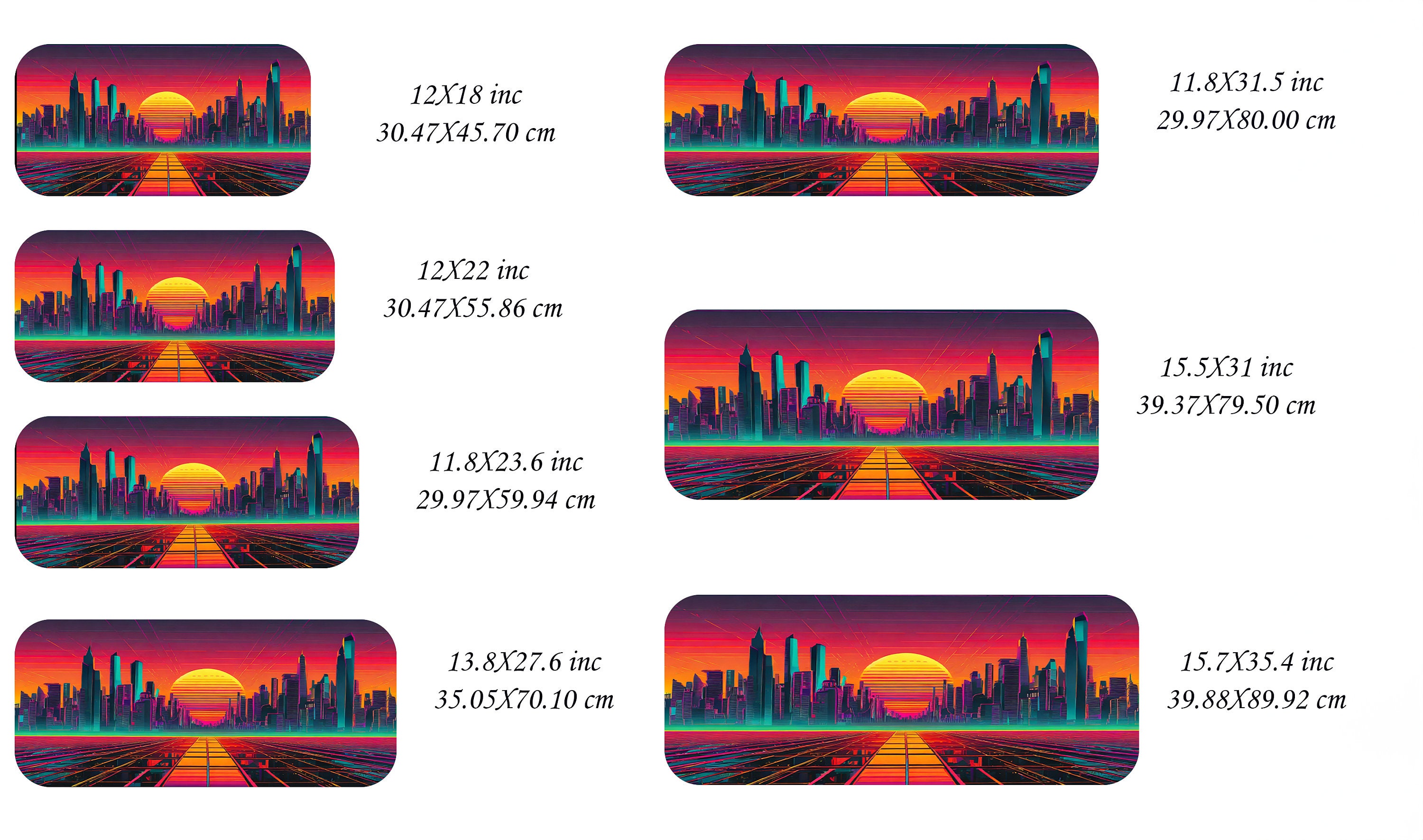 Retro Desk Mat, Futuristic Synthwave Retrowave Styled Mouse Pad, Sunset ...