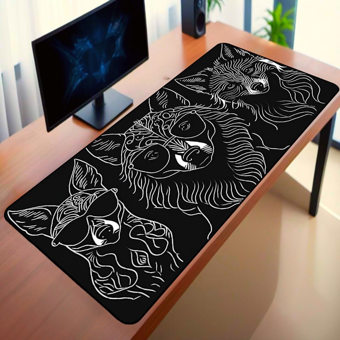 Premium Stylized Animal Design Desk Mat, Stylized Animal Design Led ...