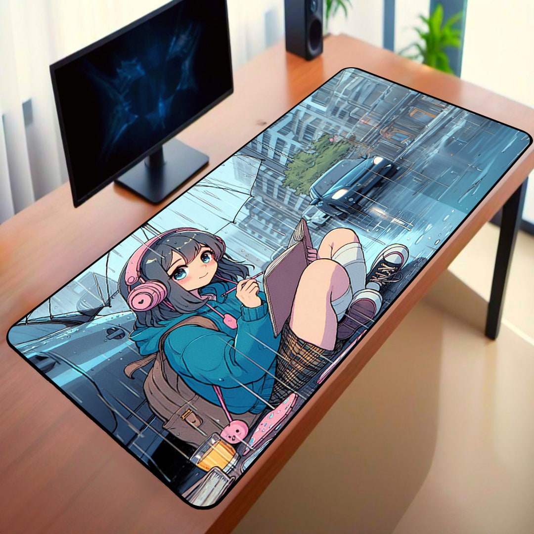 Anime Girl Desk Mat, Cute Gaming Mouse Pad, Kawai Mouse Pad, Led Gaming ...