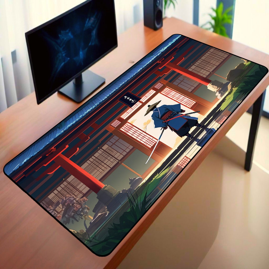Samurai Desk Mat, Japanese Samurai Led Gaming Mouse Pad, XXL Mouse Pad ...