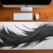 Modern Abstract Black and White Mousepad, Black and White RGB Mouse Pad ...