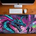 Cyberpunk Graffiti Dragon Mouse Pad, XXL, Graffiti Desk Mat, Led Gaming ...