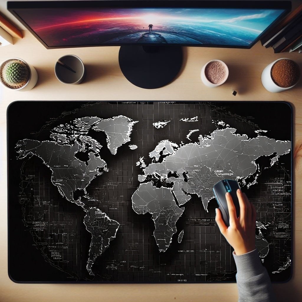 World Map LED Gaming Mouse Pad, Dark World Map, Historical World Map ...