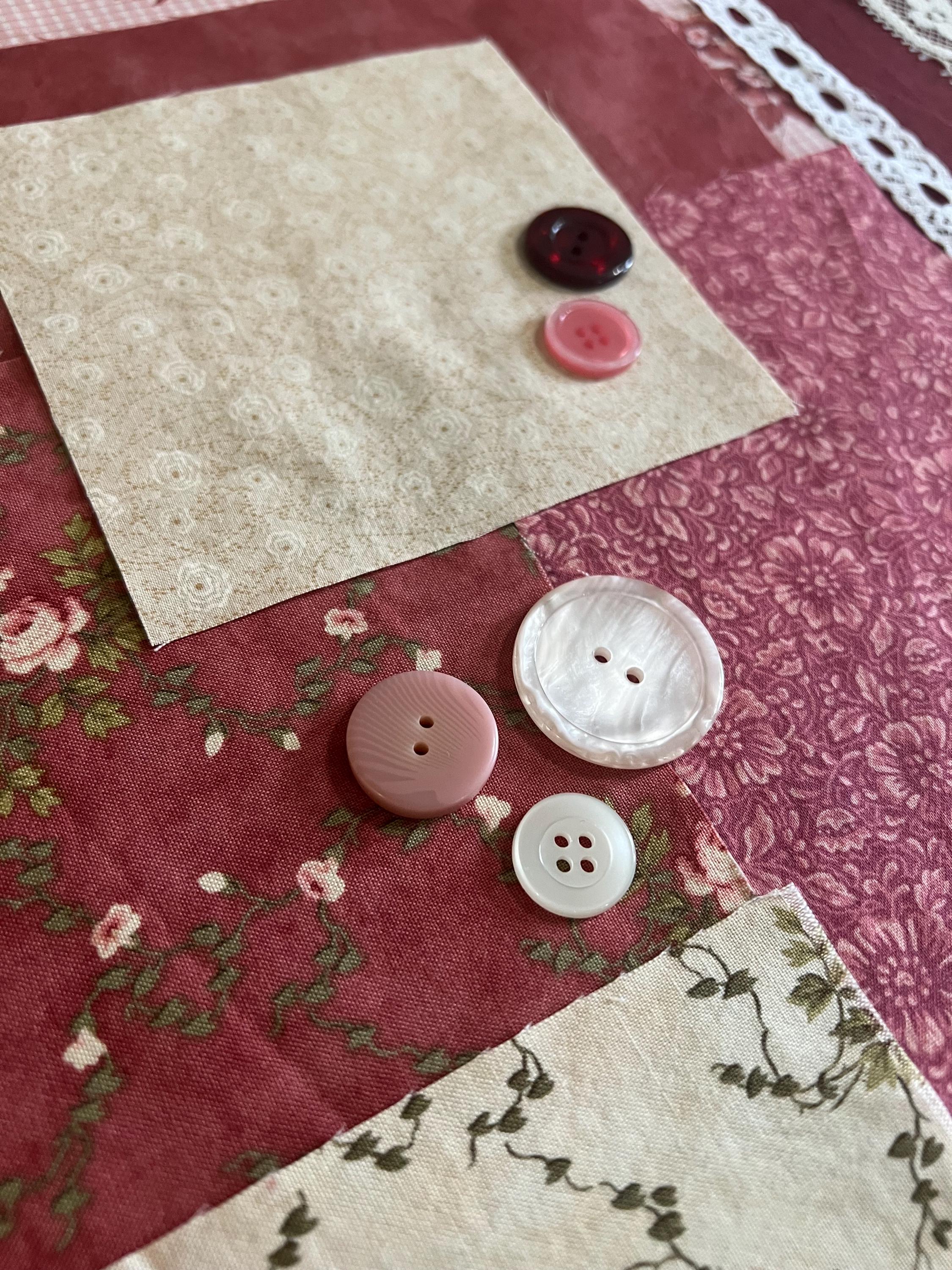 Reclaimed Fabric & Lace Kit in Romatic Reds and Pinks - Slow Stitch ...