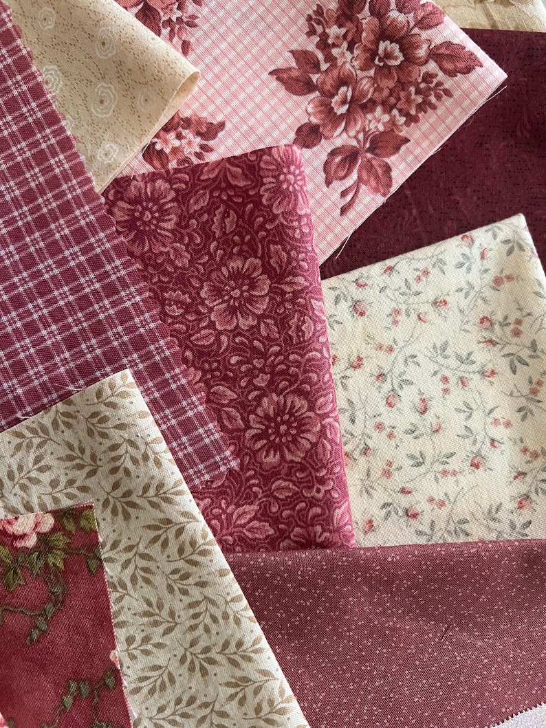 Reclaimed Fabric & Lace Kit in Romatic Reds and Pinks - Slow Stitch ...